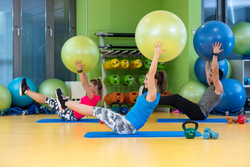 Group of People in a Pilates Class at the Gym Stock Image - Image of ...