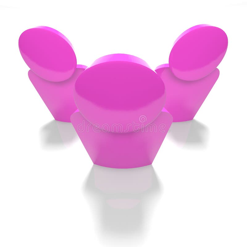 Group of People in Pink, 3D Rendered Stock Illustration - Illustration ...