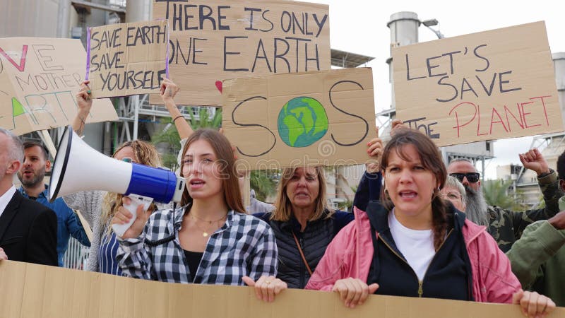 Group of People with Placards and Poster on Global Strike for Climate ...