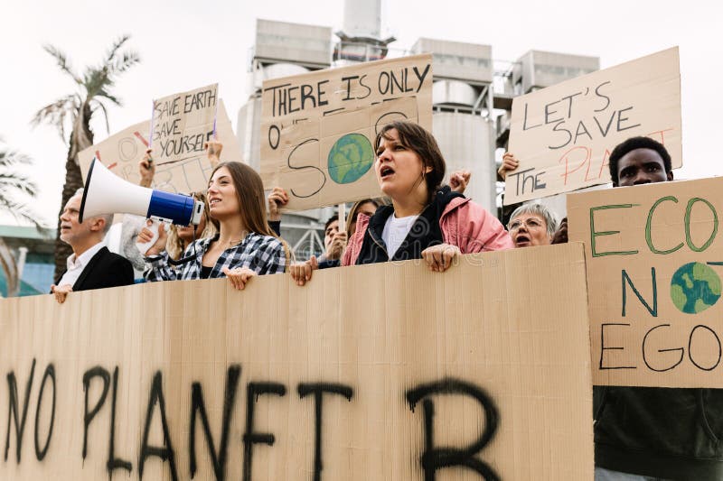Group of People with Placards and Poster on Global Strike for Climate ...