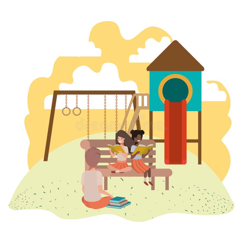 Group of People in Playground Avatar Character Stock Vector ...