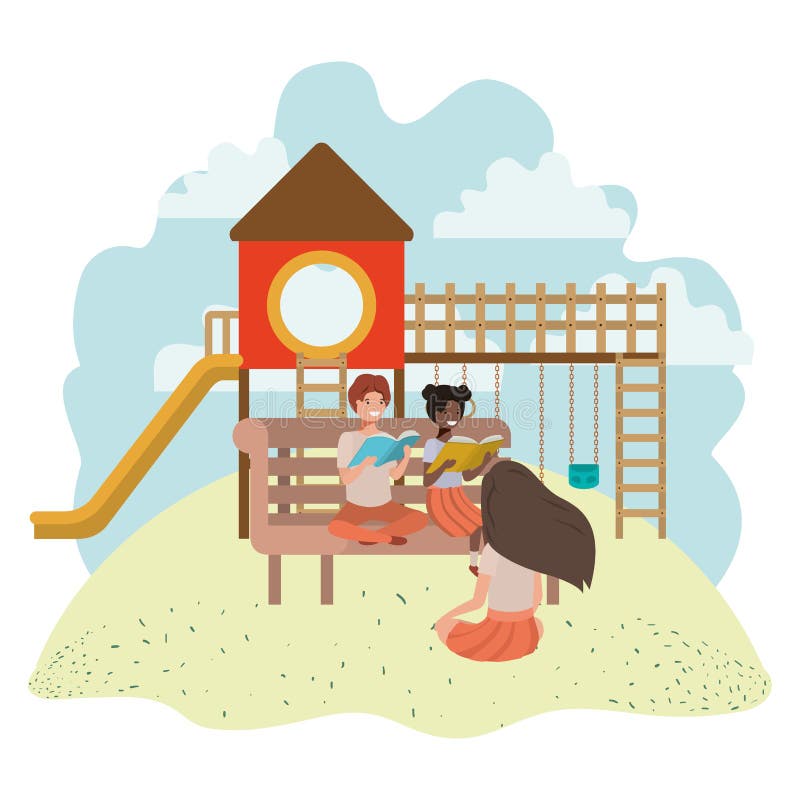 Group of People in Playground Avatar Character Stock Vector ...