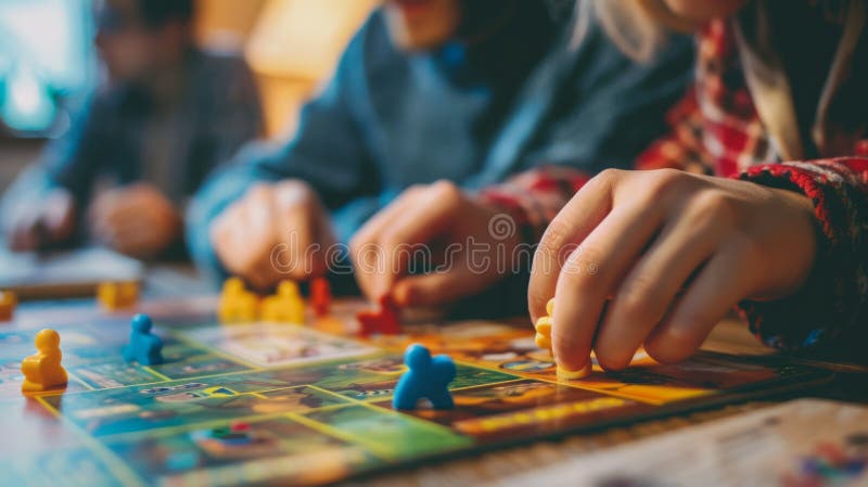 Group of People Playing a Board Game Stock Illustration - Illustration ...
