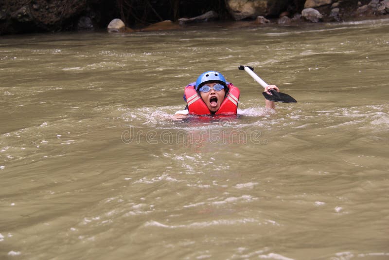 Group of People Playing Rafting on a River that Has a Heavy Flow ...