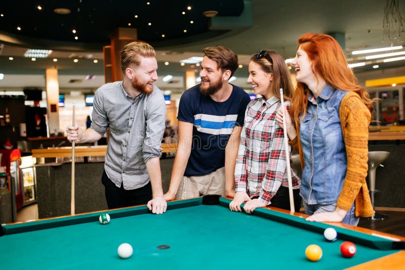 Group of People Playing Snooker Stock Image - Image of people, flirting ...