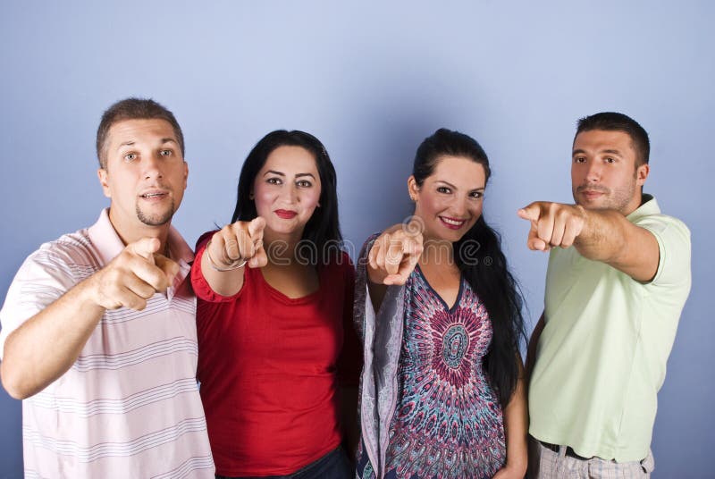 Group of people pointing stock image. Image of caucasian - 10842313