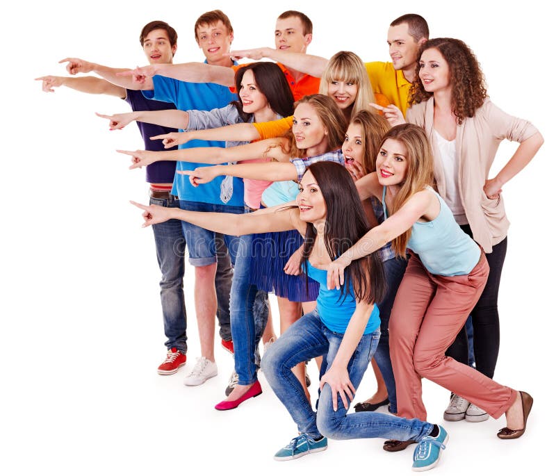 Group people pointing. stock photo. Image of friendship - 26141616