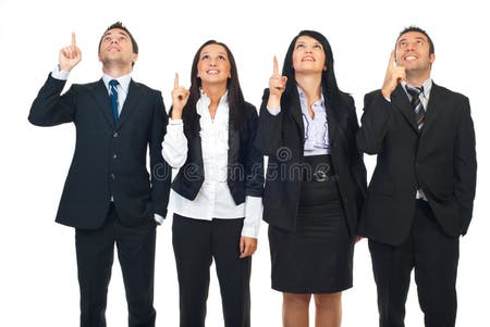 Group of People Pointing Up Stock Photo - Image of looking, indicate ...