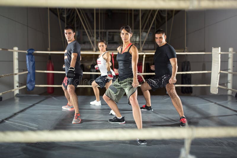 Group of People Practicing Combat Stock Image - Image of design, danger ...