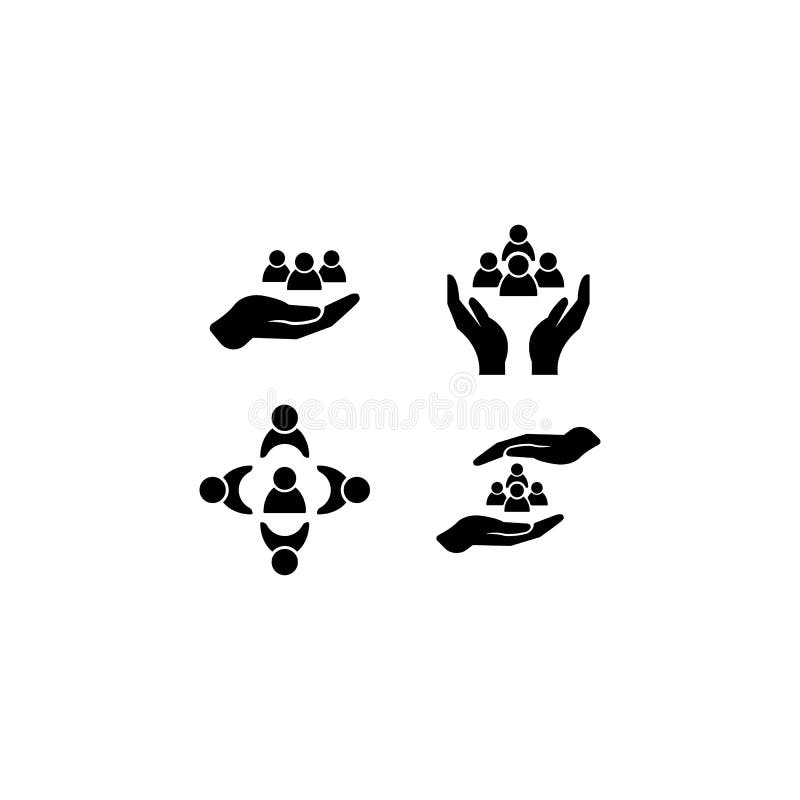 Group of People Protected Icon Logo, Vector Design Stock Vector ...
