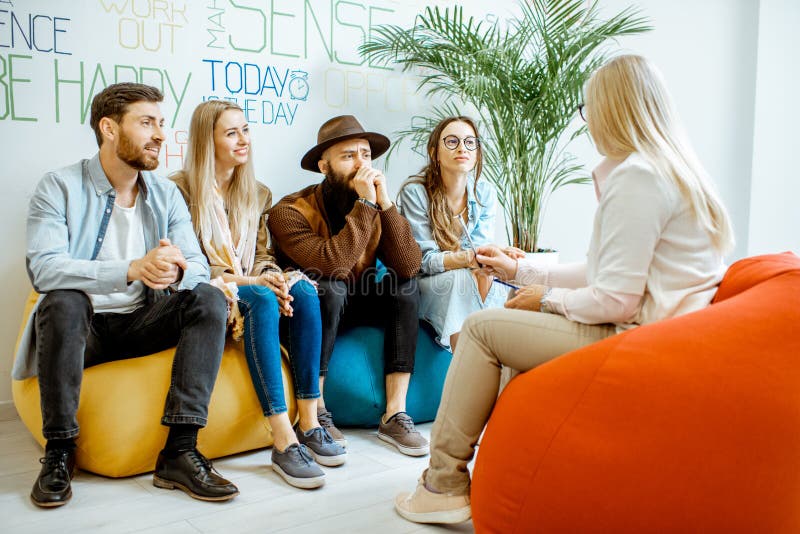 Group of People during the Psychological Therapy Indoors Stock Photo ...