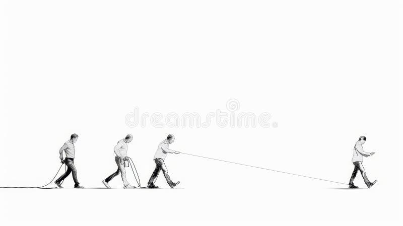 A Group of People Pulling a Rope Together Symbolizing Teamwork ...