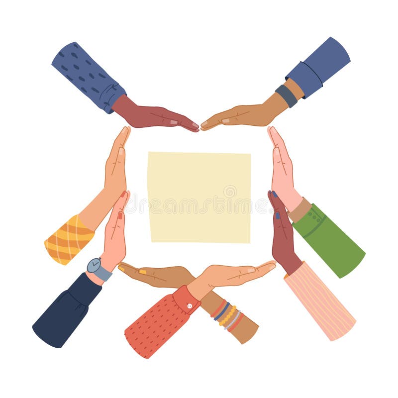 Group of People Putting Hands Shape of Heart, Love Stock Vector ...