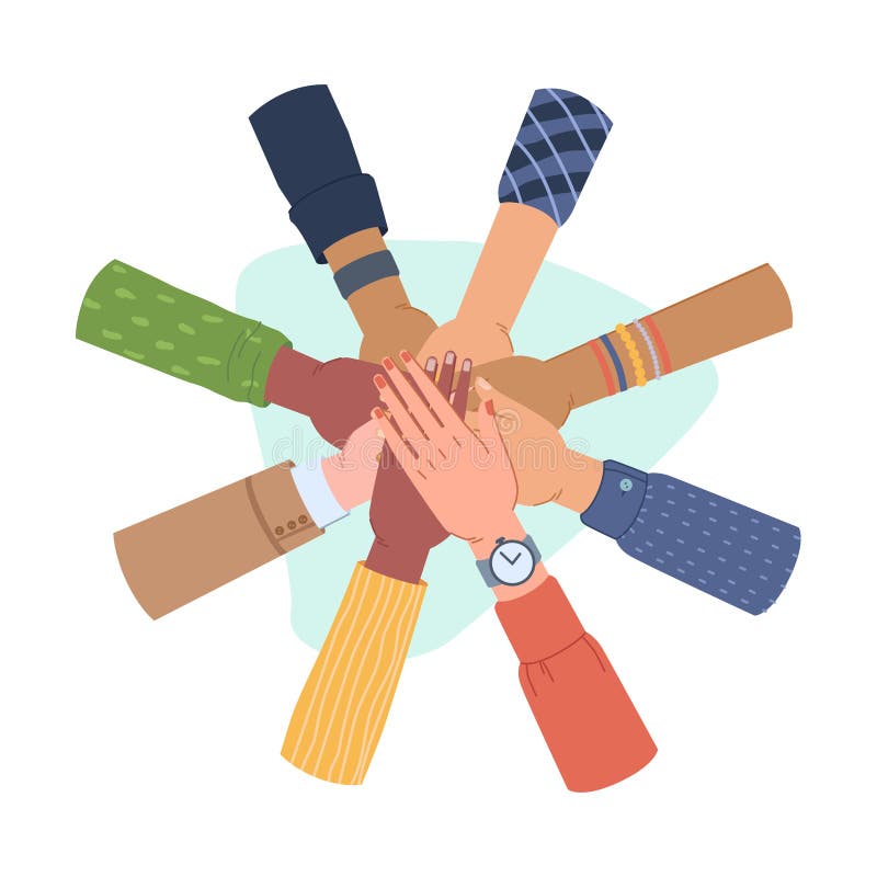 Group of People Joining Hands Together - Team Unity and Diversity ...