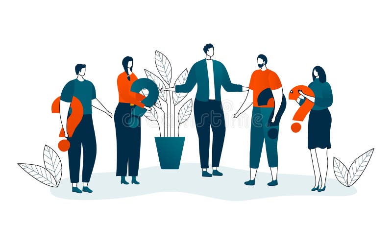 Group of People with Question Mark Vector Illustration. Search of ...