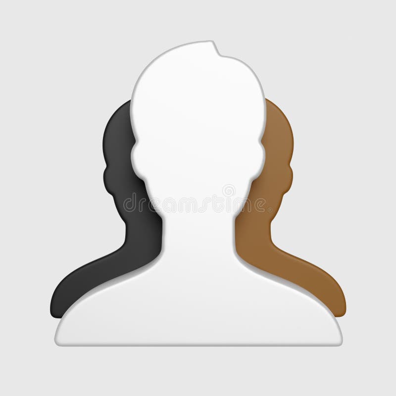 Group of People, Racial Diversity Icon. Three People of Different Skin ...