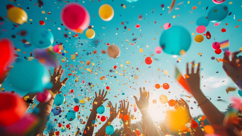 Group of People Raise Their Hands To Celebrate Various Festivals by ...