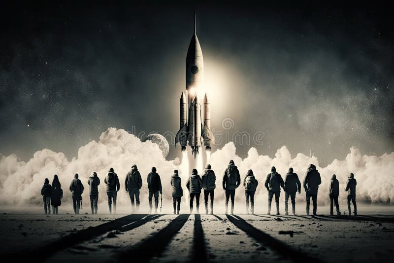 A Group of People Ready To Launch Their Rockets, with Everyone Having ...