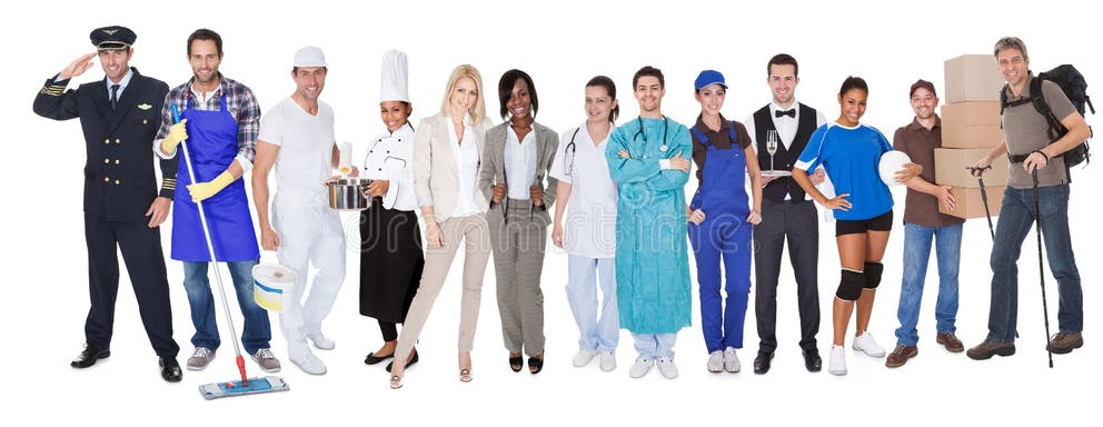Group of People Representing Diverse Professions Stock Photo - Image of ...