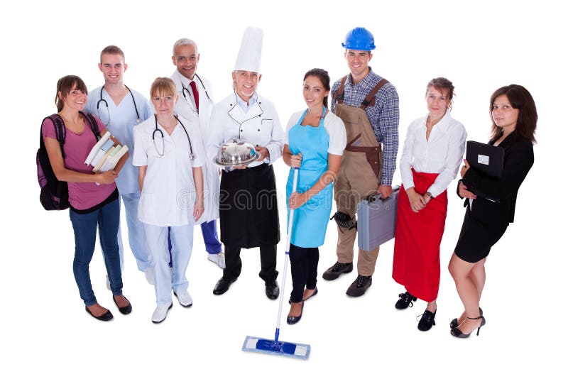Group of People Representing Diverse Professions Stock Image - Image of ...