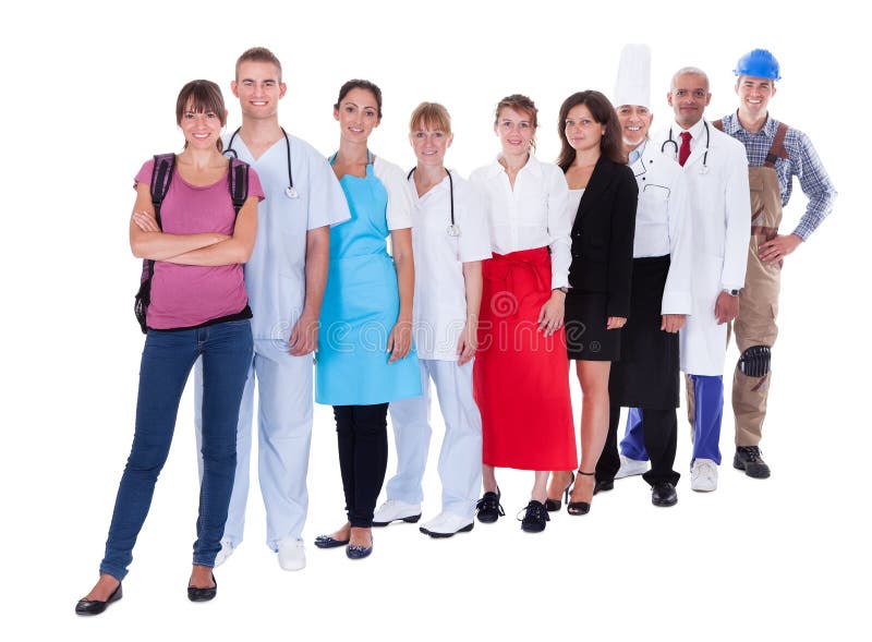 Group of People Representing Diverse Professions Stock Photo - Image of ...