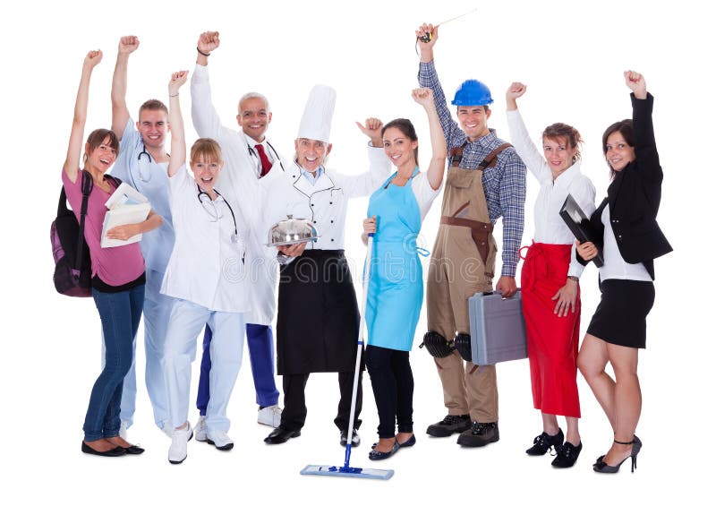 Group of People Representing Diverse Professions Stock Image - Image of ...