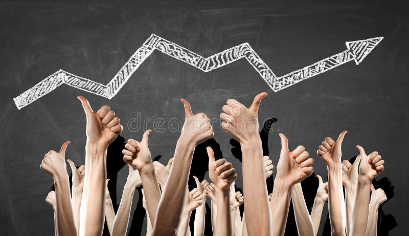 Group of People Rise Hands . Mixed Media Stock Image - Image of render ...