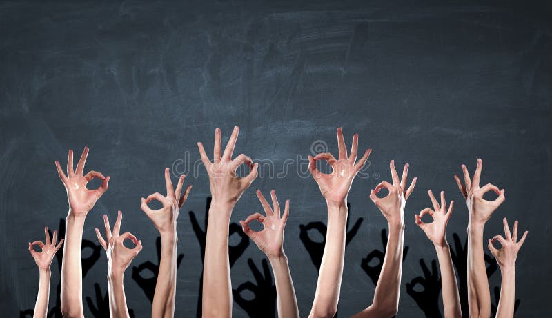 Group of People Rise Hands . Mixed Media Stock Photo - Image of suit ...