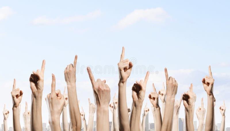 Group of People Rise Hands . Mixed Media Stock Photo - Image of hand ...