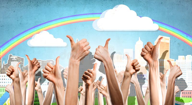 Group of People Rise Hands . Mixed Media Stock Image - Image of sale ...