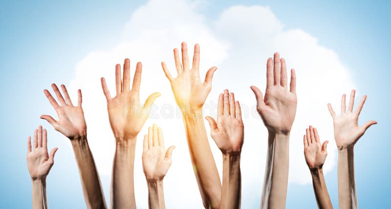 Group of people rise hands stock image. Image of internet - 81681103