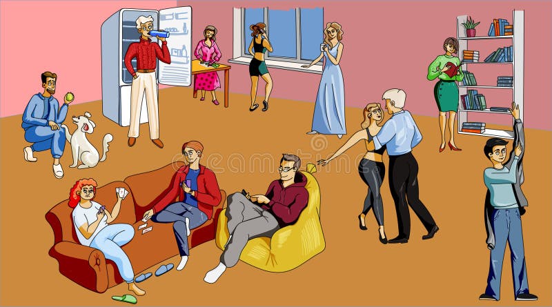 Vector Illustration Of Group Of People Of Different 3,808 Large Group