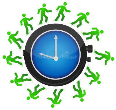 Group People Running Around Clock Stock Illustrations – 7 Group People ...