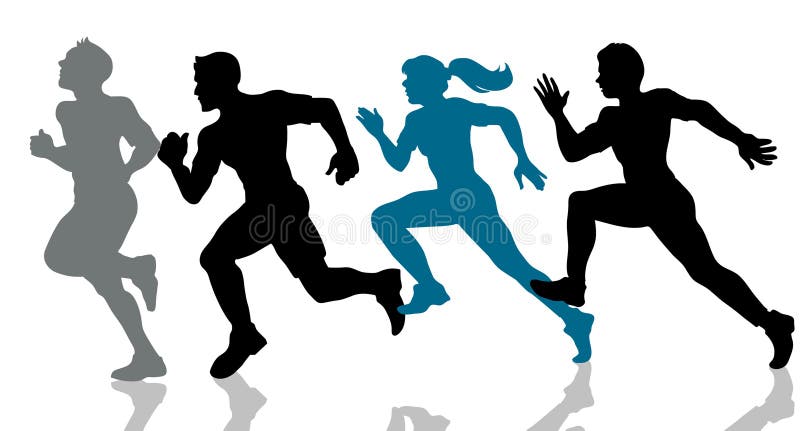 Group of People Running. Sport Vector Stock Vector - Illustration of ...