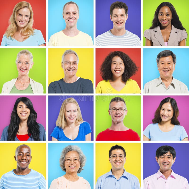 People Diversity Faces Human Face Portrait Community Concept Stock ...