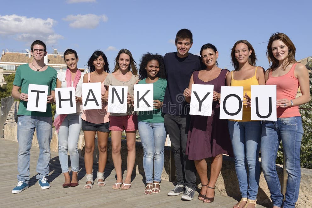 Group of People Saying Thank Stock Photo - Image of people, community ...