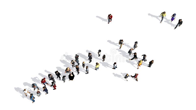 Group of People with Shadow on the Floor - Top View Stock Illustration ...