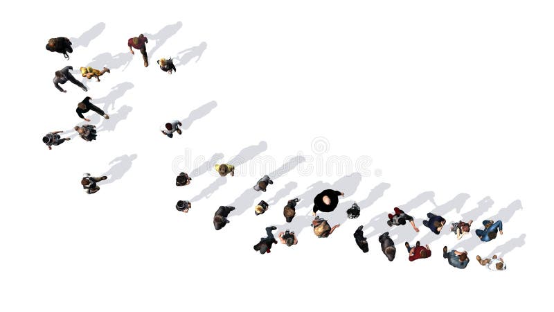 Group of People with Shadow on the Floor - Top View Stock Illustration ...