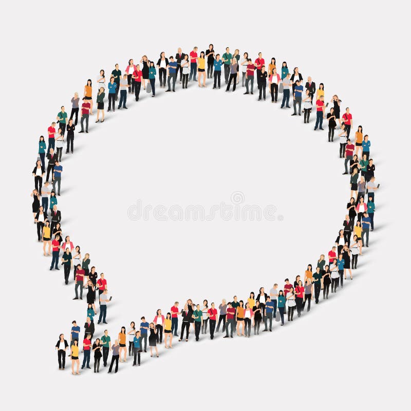 Group People Shape Chat Bubbles Stock Vector - Illustration of abstract ...