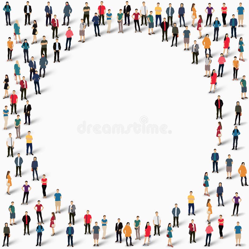 Group people shape circle stock illustration. Illustration of isolated ...