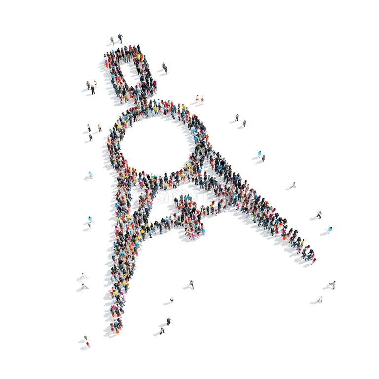 Group people shape compass stock illustration. Illustration of bonding ...