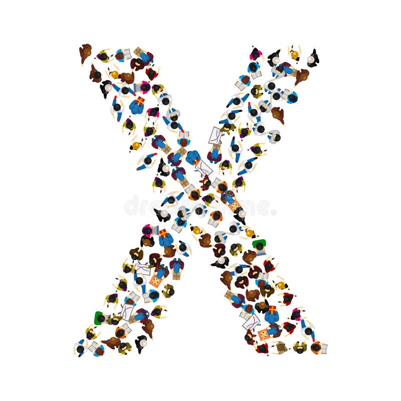 A Group of People in the Shape of English Alphabet Letter X on Light ...