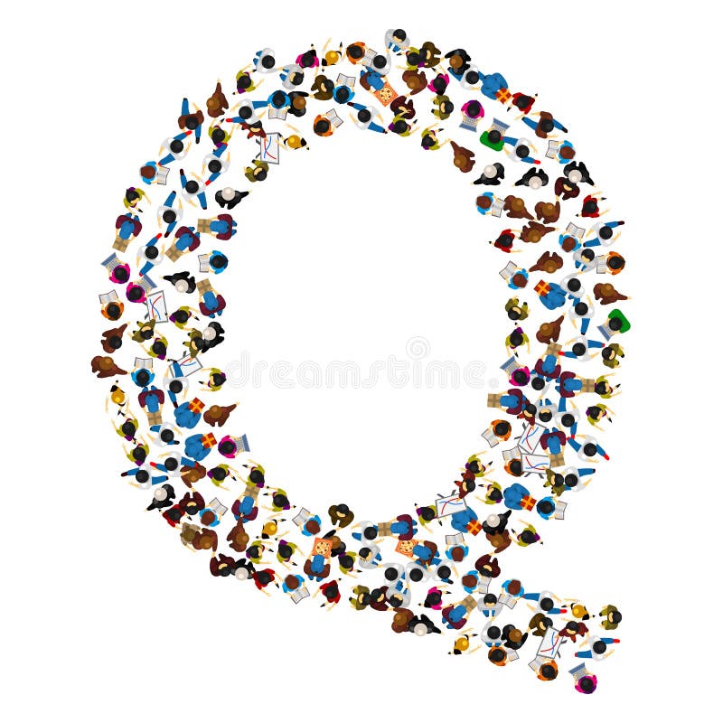 A Group of People in the Shape of English Alphabet Letter Q on Light ...