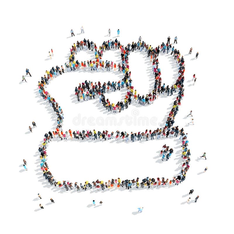 Group People Shape Fist Isolated Stock Illustration - Illustration of ...