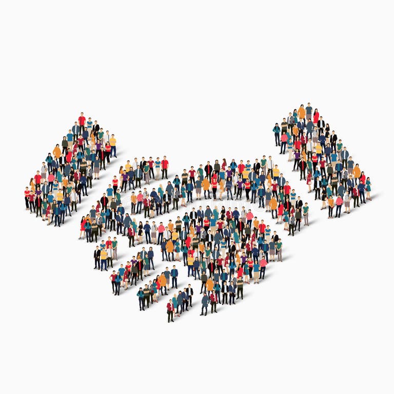 Group People Shape Handshake Stock Illustration - Illustration of deal ...