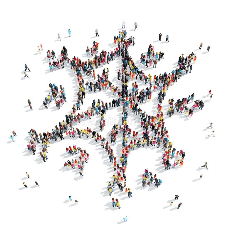 People Snowflake Warning Shape Icon 3d Stock Illustration ...