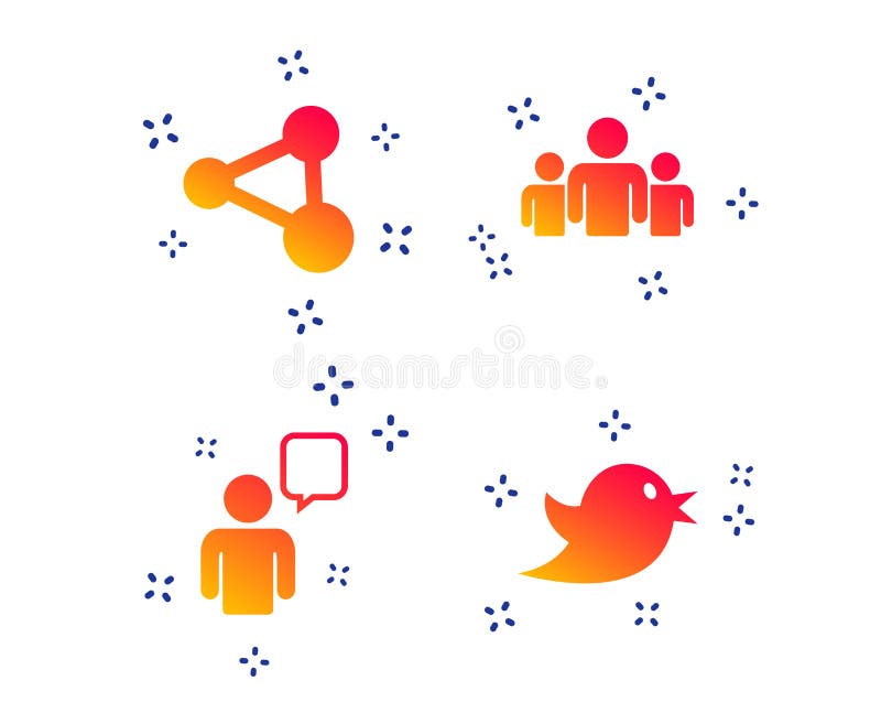 Group of People and Share Icons. Speech Bubble. Vector Stock Vector ...
