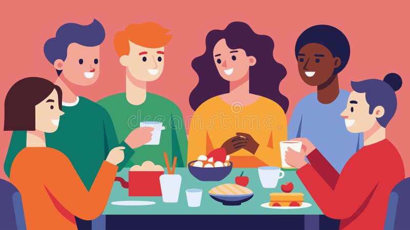 A Group of People Sharing a Meal Together Fully Present in the ...