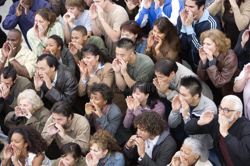 Group of People Shouting Together Stock Photo - Image of middle, race ...