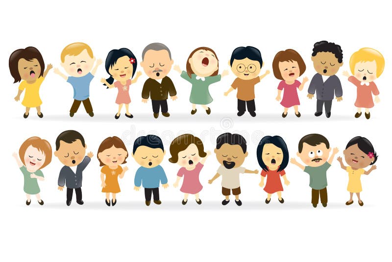 Group of people singing stock vector. Illustration of character - 36547389